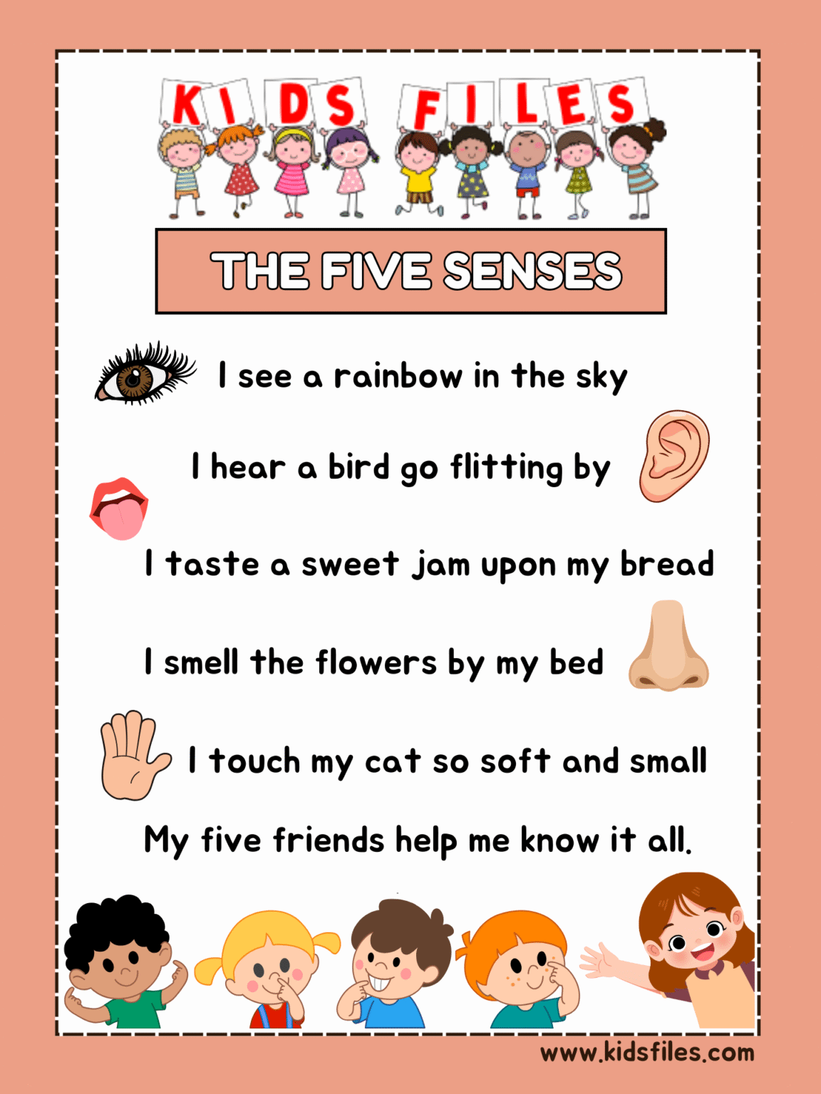 The Five Senses – Short Poems for Kids – Kids Files